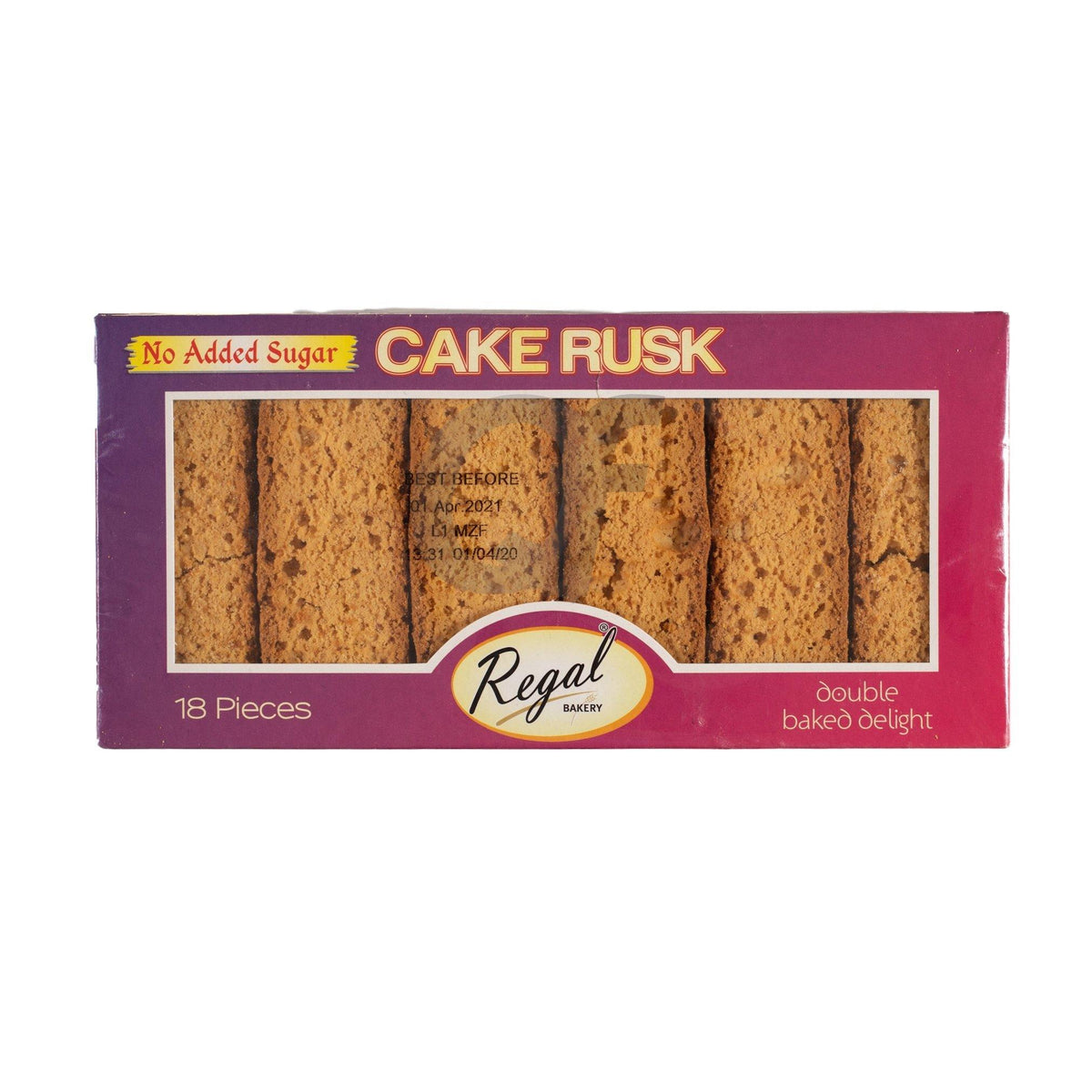 Regal Cake Rusk No Added Sugar 18 Pieces | Sugar Free Rusk